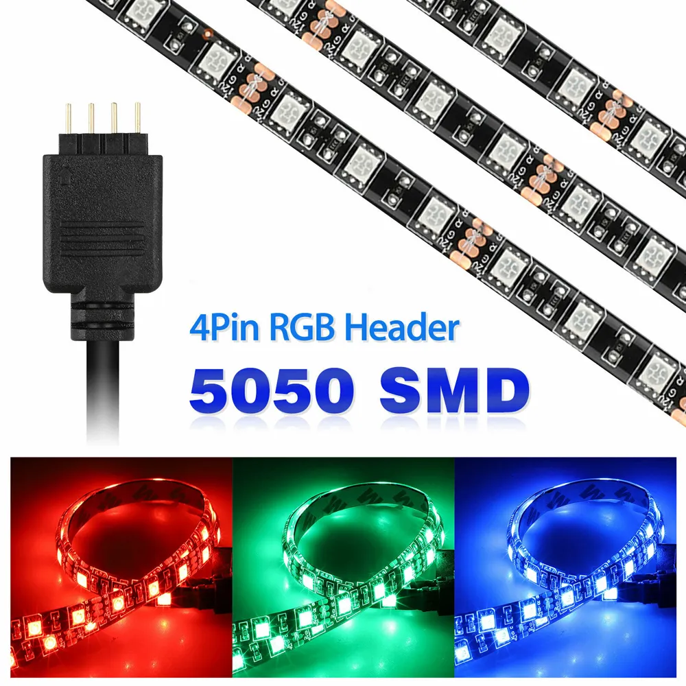 12V 4pin RGB LED Strip lamps For PC Computer Case Lighting Control PC ...