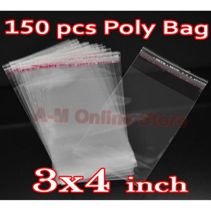 Bundle of 150 pcs 3x4 Transparent, small Plastic Bags, Self Adhesive ...