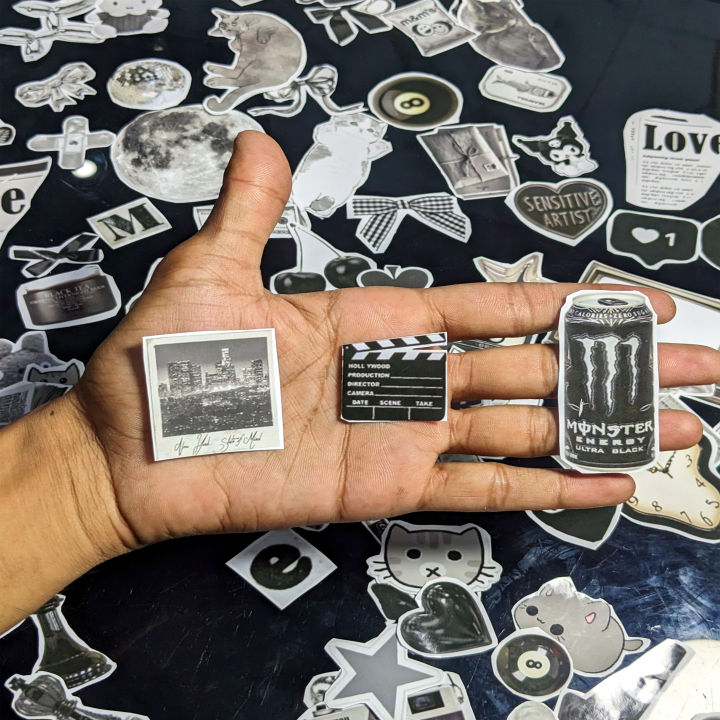 Black aesthetic stickers ( 30 Pcs ) Black Themed Aesthetic Journal Mini ...