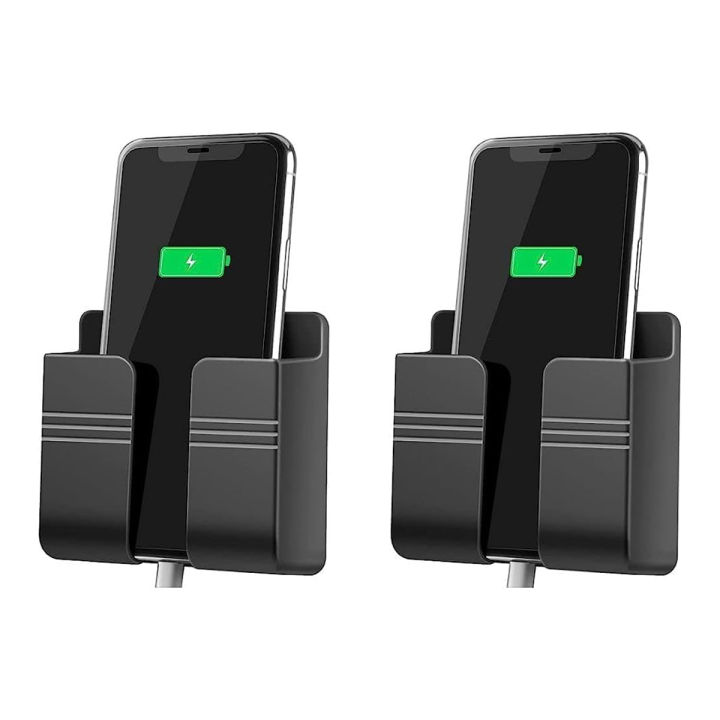 Pack of 2 Wall Mount Phone Charging Holders Mobile Wall Socket Stand ...