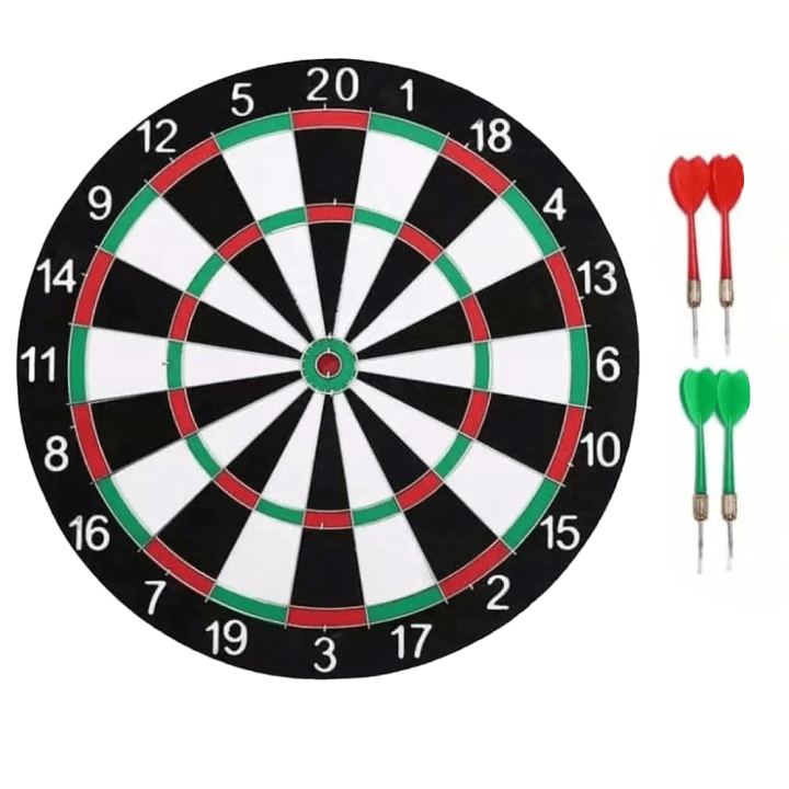 Dart Board Game Double Sided Dart Board with two types of game and 4 ...