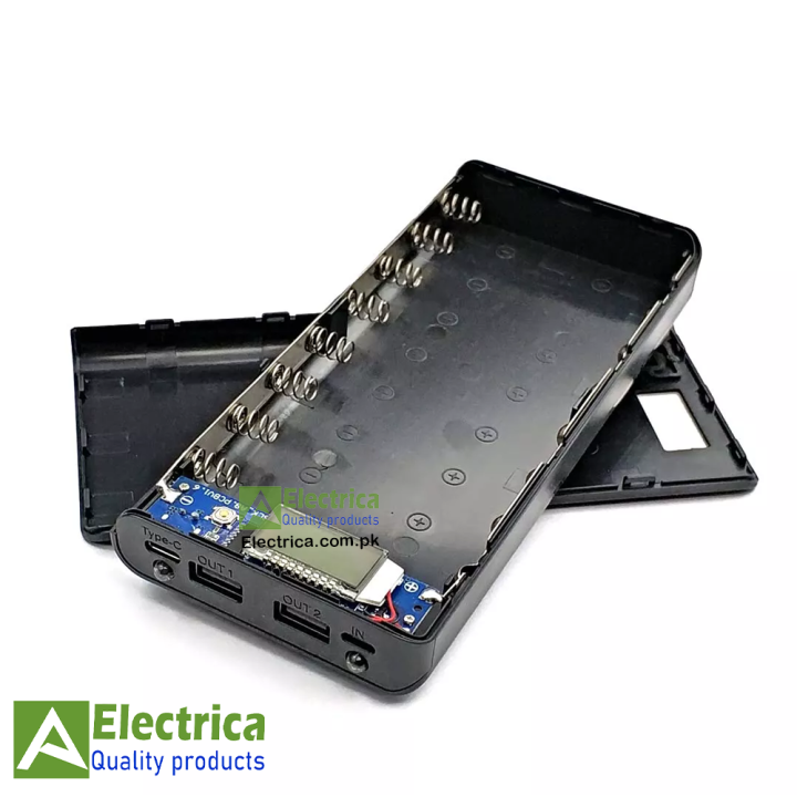 Dual USB Power Bank Case for 8x18650 Cells Dual Input Dual Output Good ...