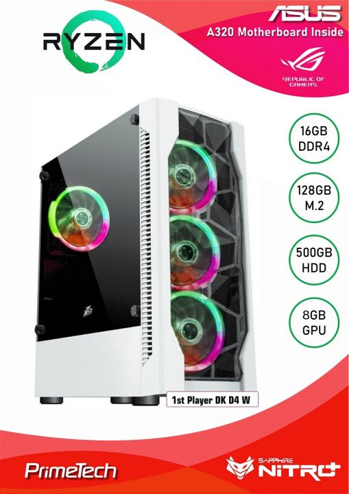Ryzen 7 Gaming PC - Ryzen 7 Processor, 16GB DDR4 RAM, 128GB NVMe M2 ...