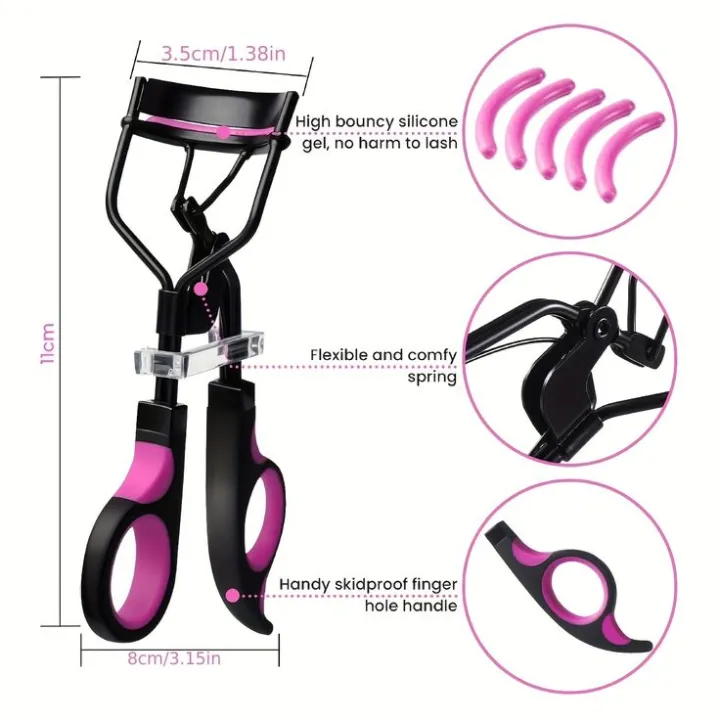 Professional Eyelash Curler With Silicone Rubber Replacement Pads ...