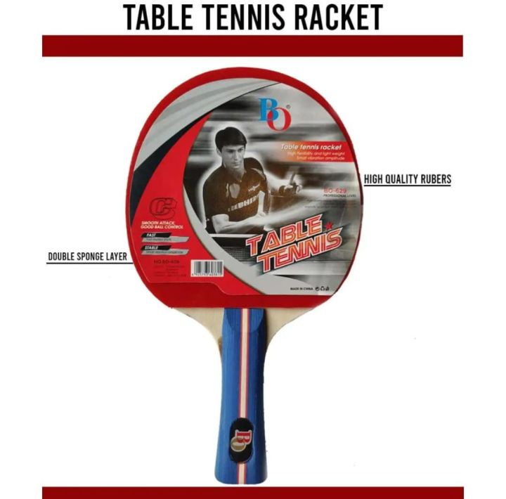 Blue Ocean Double-Layered Table Tennis Racket - Single Piece, Premium ...