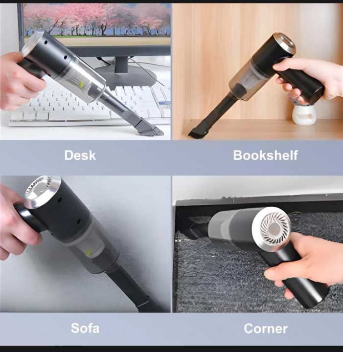 3 in 1 Car Mini Vacuum Cleaner with Blower Wireless Portable Rechargeable Handheld High Power ...