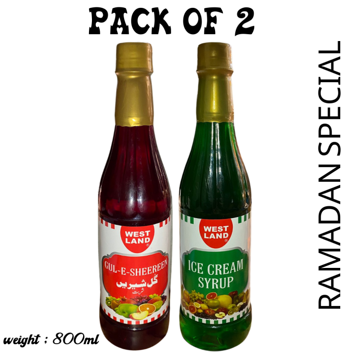 RAMADAN SPECIAL | RED SYRUP | GREEN SYRUP | PACK OF 2 800ML | WEST LAND ...