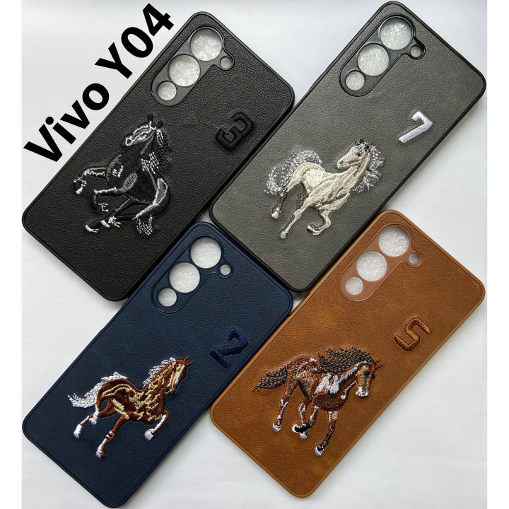 Vivo Y04 – Polo Embroidered Faux Leather Rexine Back Cover | Stylish ...