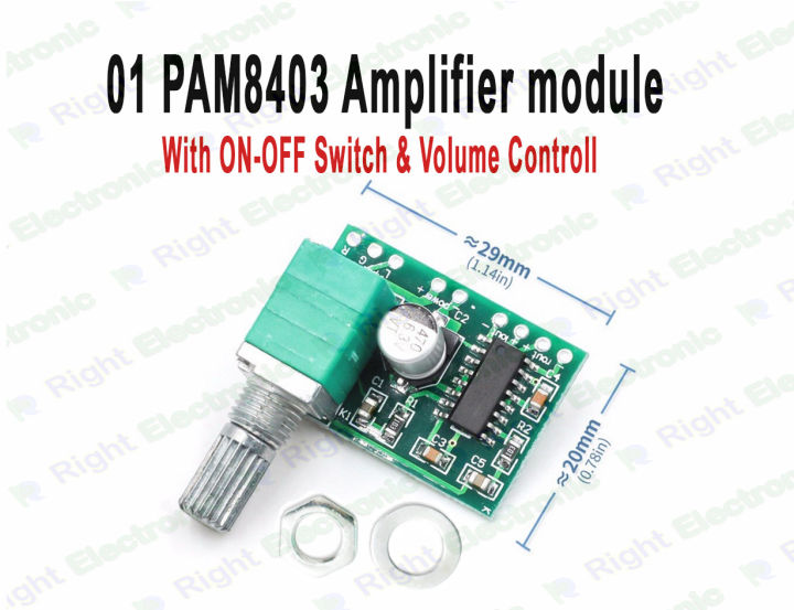 1 piece PAM8403 Amplifier module with volume button regulator | Daraz.pk
