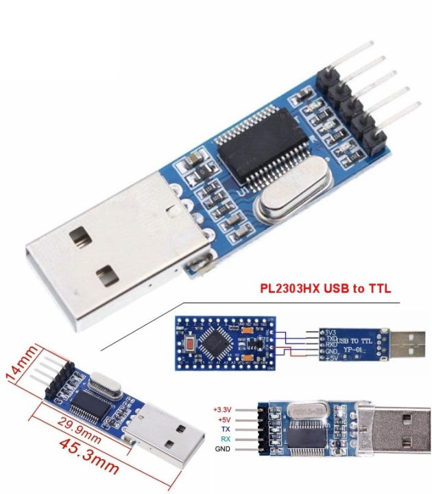PL2303HX USB to TTL Converter adapter ADSL Arduino STC STM32 PL-2303 uploader | Daraz.pk
