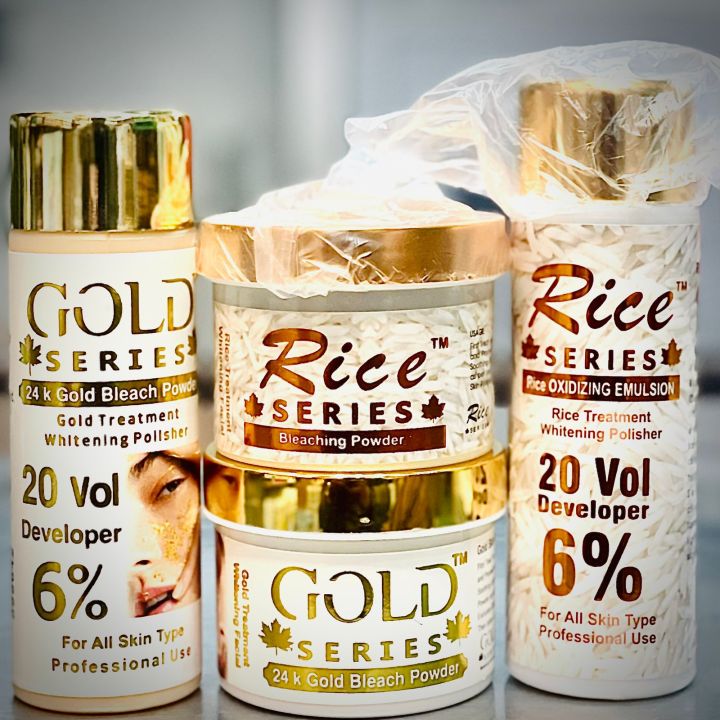 Skin Polish, Facial Set, Bleach Powder Gold Bleach Facial Set – 120ml ...