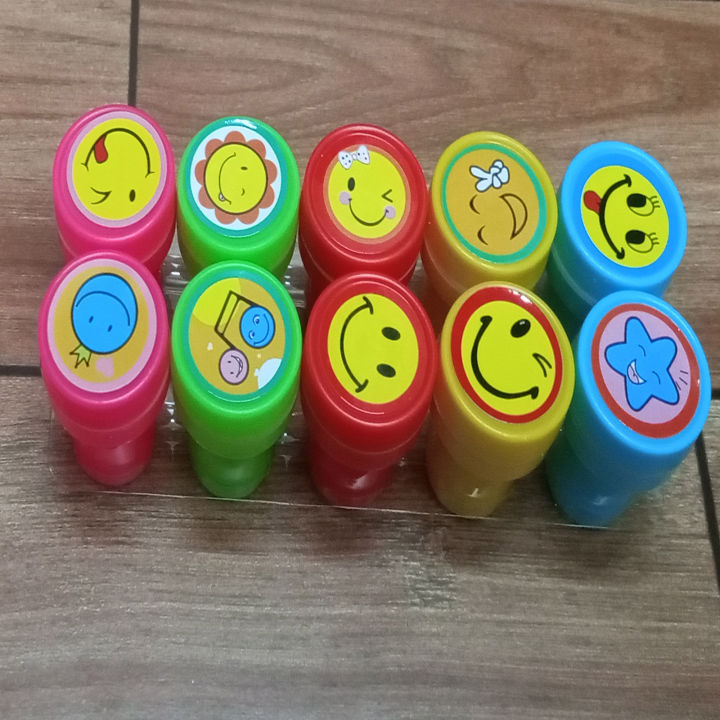 Cartoon Smiley Face Stamp Self-Ink Appreciation Stamps Art # SS - SF ...