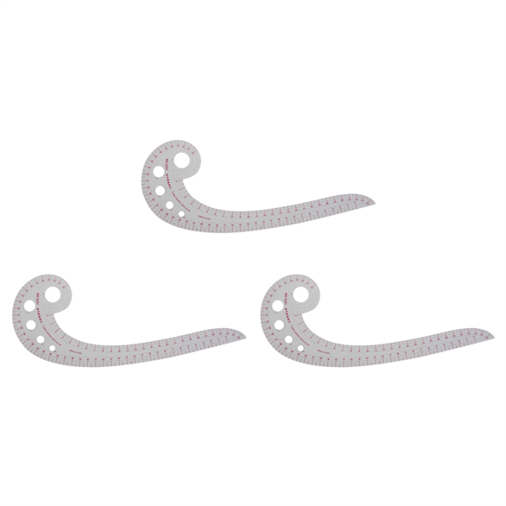 ICQURBT 3X 11.8 Inch Long Comma Shaped Plastic Transparent French Curve ...
