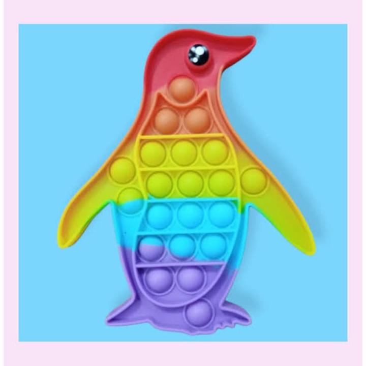 Rainbow Penguin Pop It Bubble Fidget Simple Dimple Anti Stress Toy ...