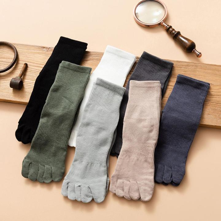 Organic Cotton Five Finger Socks For Men Boy Solid Compression Knit ...