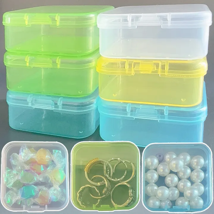 3/9Pcs Mini Colorful Plastic Empty Boxes Square Small Stuff Container ...