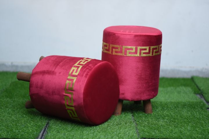 Ottoman Home Office Decor Soft valvet Stool Nursery Wooden Step Stool ...