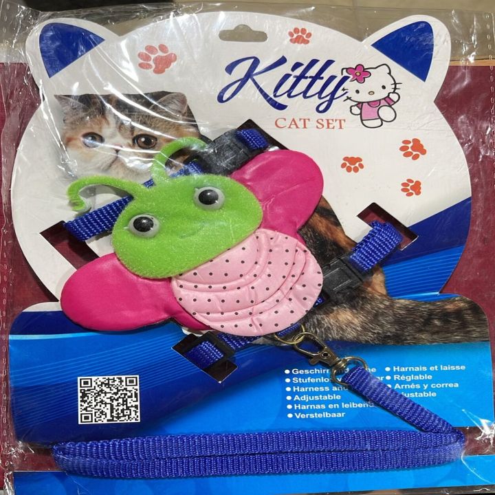 Cat Harness Leash Collar Set Adjustable Cartoon Bee Double Layer / Dog ...