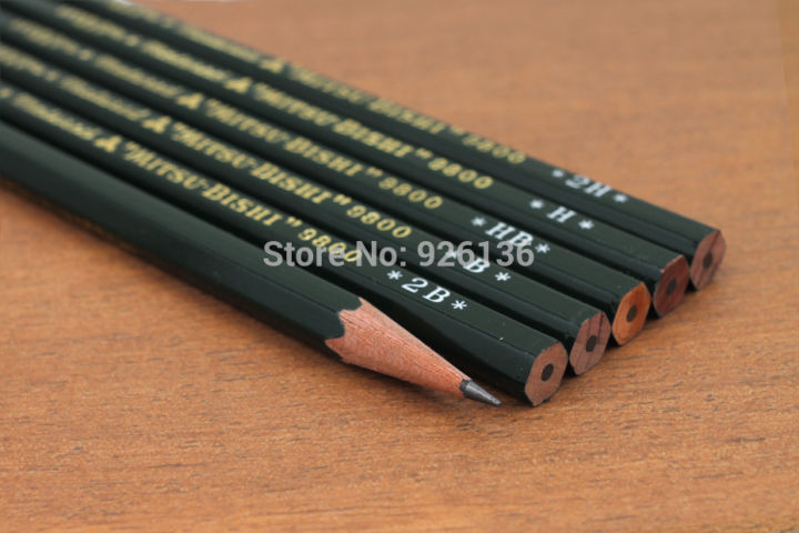 Uni Mitsubishi 9800 Pencil H 2H 3H 4H 5H 6H HB F B 2B 3B 4B 5B 6B Drawing and Sketching Pencils ...