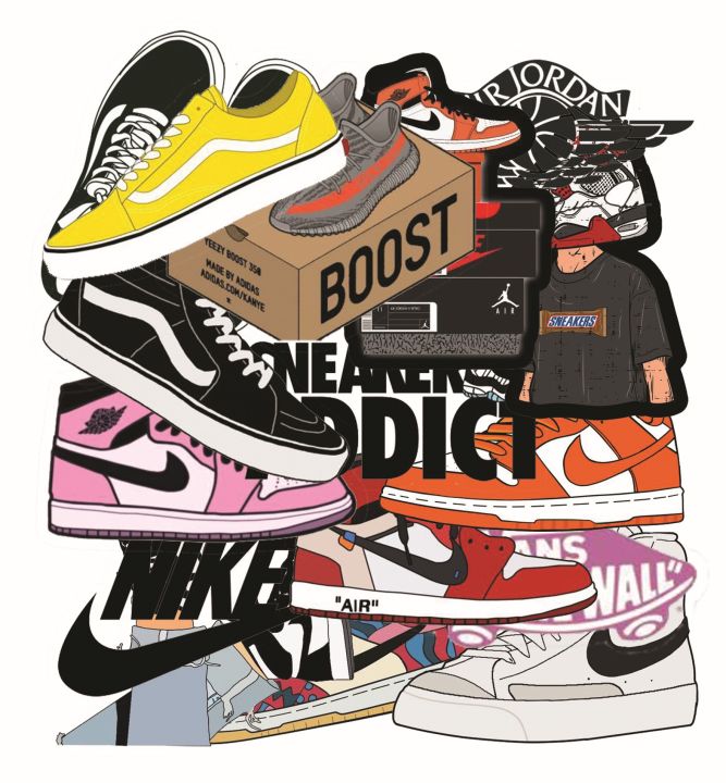 Multiple Sneakers Stickers Of Your Choice Available in Single, Pack of ...