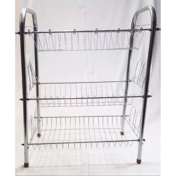 Stainless steel crockery stand 3 racks | Daraz.pk