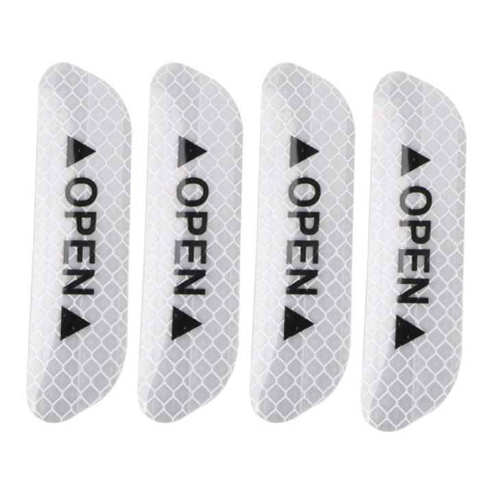 4Pcs Car Door Reflective Safety Warning Stickers OPEN Universal Red ...