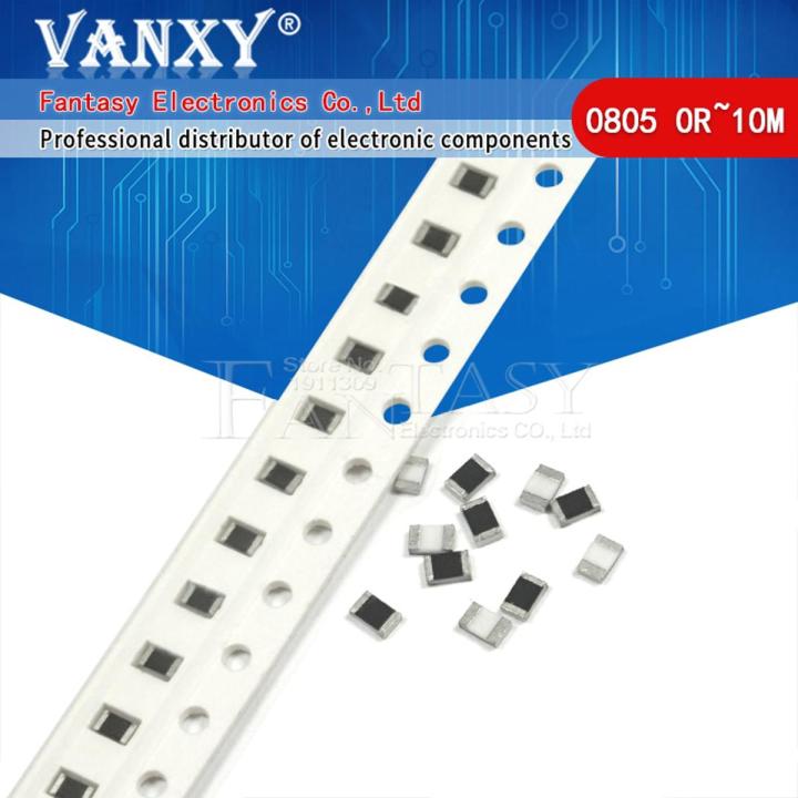 100Pcs 0805 SMD 1/8W chip resistor 0R ~ 10M 0 10R 100R 220R 330R 470R ...