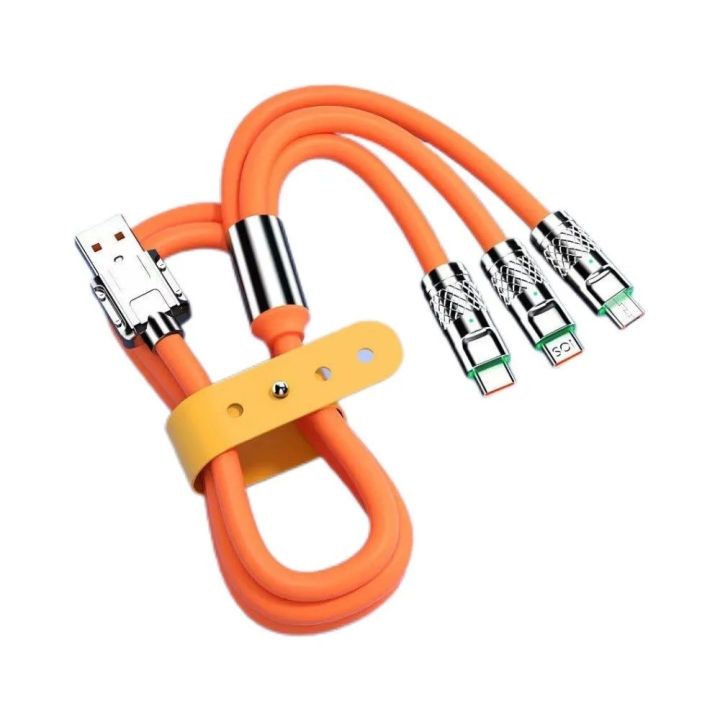 3 in 1 120W 6A Fast Power Type C Cable Micro USB for i-Phone Power ...
