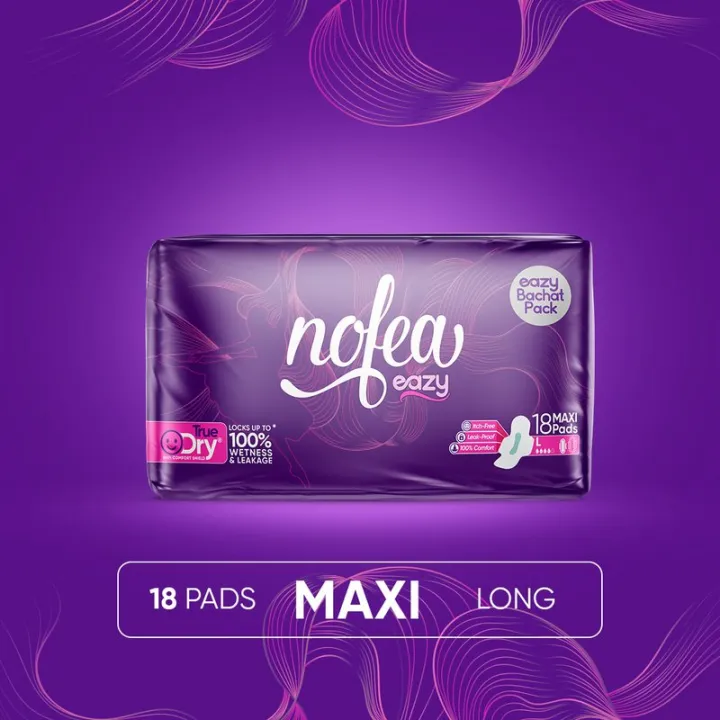 NoFea Eazy Napkin/Sanitary Pad Maxi Long 18 Pack | Daraz.pk