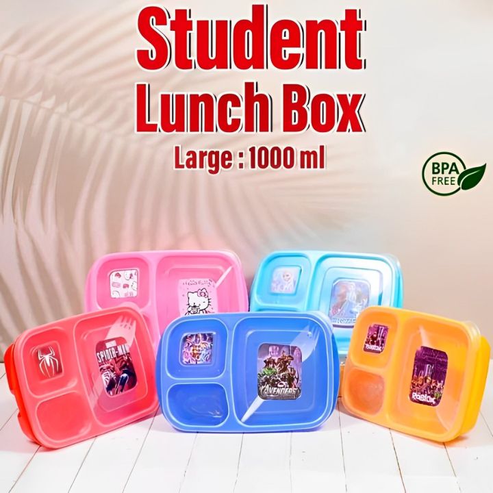 Student Lunch Box Large Multiple Portion Compartments Lunch Box For ...