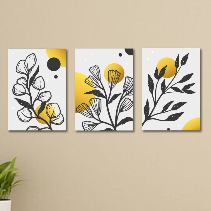 Set of 3 wooden canvas sticky frames , Sticky phototiles, boho art ...