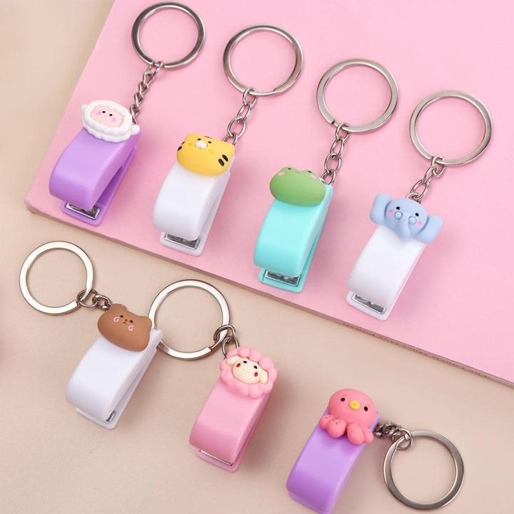 Creative Cute Key Ring Pendant Mini Cartoon Student Supplies Stapler ...