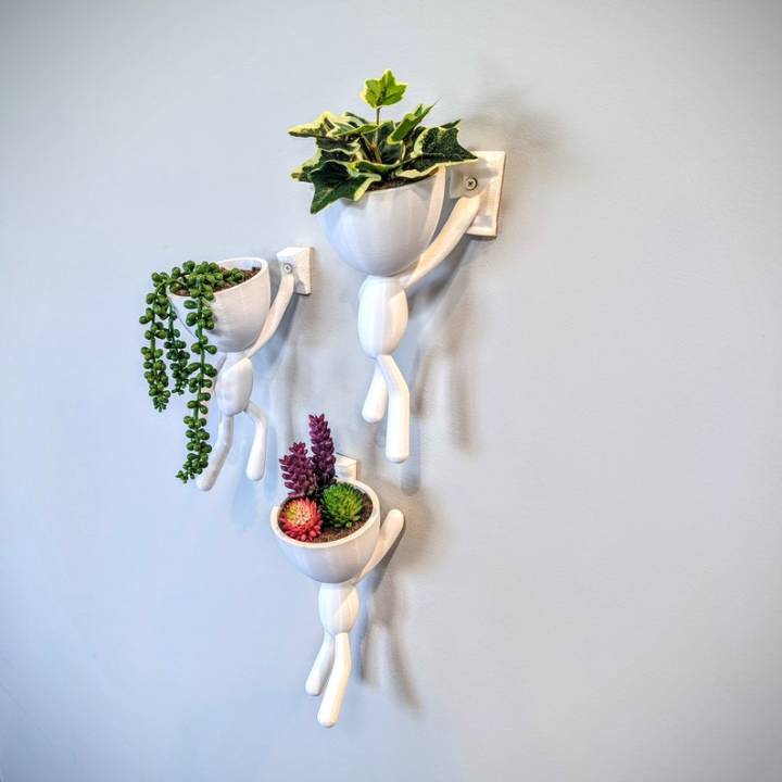 Pack of 3 Adventurer Planter | White & Black | Plant Buddy “Trio ...