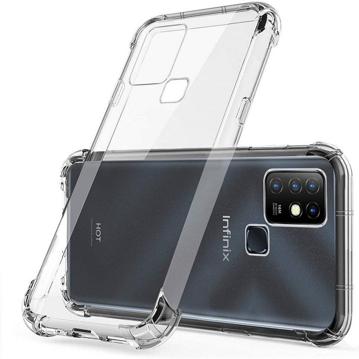 Infinix Hot 10 Anti Shock Corner Bumper 1.5mm Air Bag Soft Transparent Panda Jelly Cover U1 ...