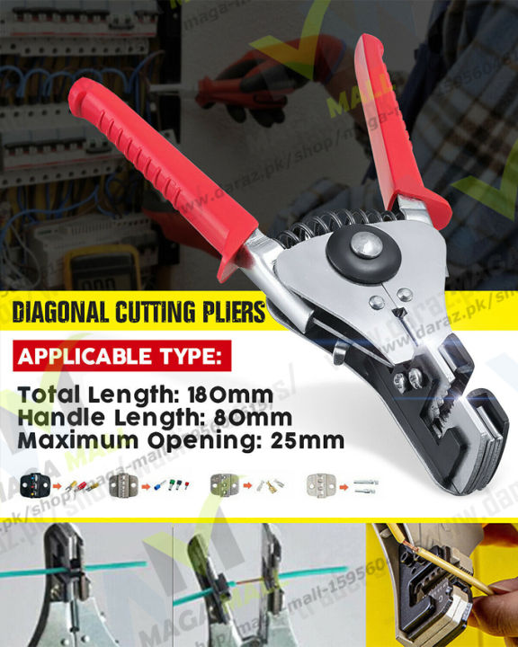 Multi-Function Wire Terminal Crimping Tool Crimper Cable Clamp Pliers Tool | Daraz.pk