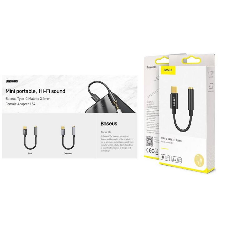 EAI STORE L54 CONNECTOR Type C to 3.5mm Aux Jack Adapter Earphone ...