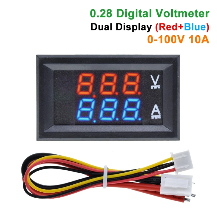 DC 0-100V 10A Digital Voltmeter Ammeter Dual Display Voltage Current Meter Panel Amp Volt Gauge ...