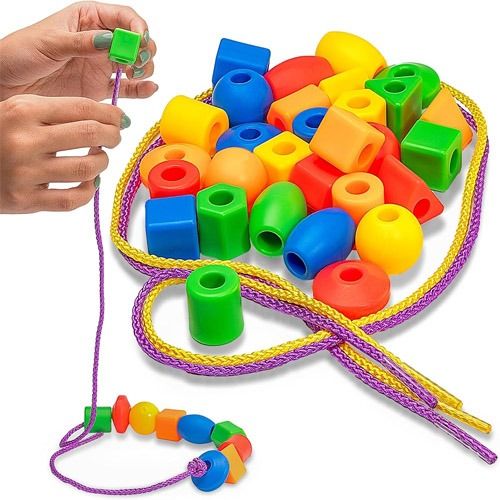 Lacing & Stringing 100+ Bead Blocks For Toddlers | Daraz.pk