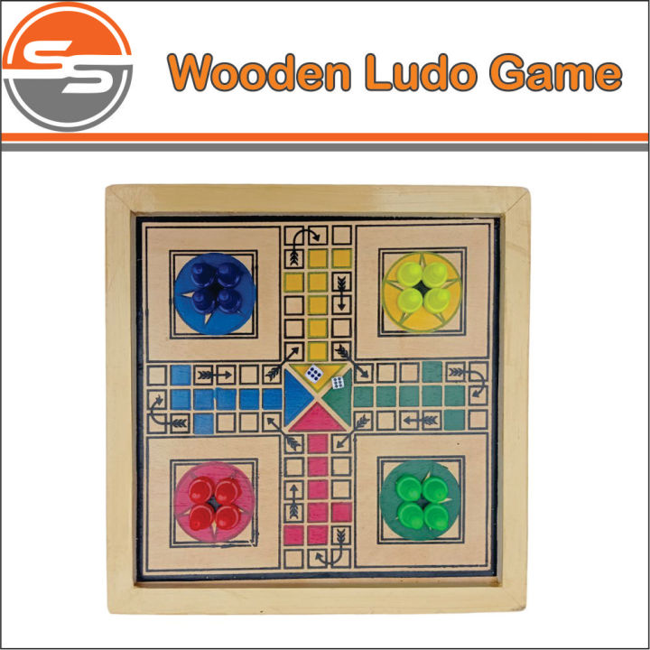 Wooden Ludo game- chess wooden game Frame Game For Family Children ...
