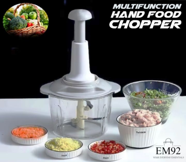 Manual Push Chopper 1500ML | Hand Vegetable Cutter | 3-Blade Food ...