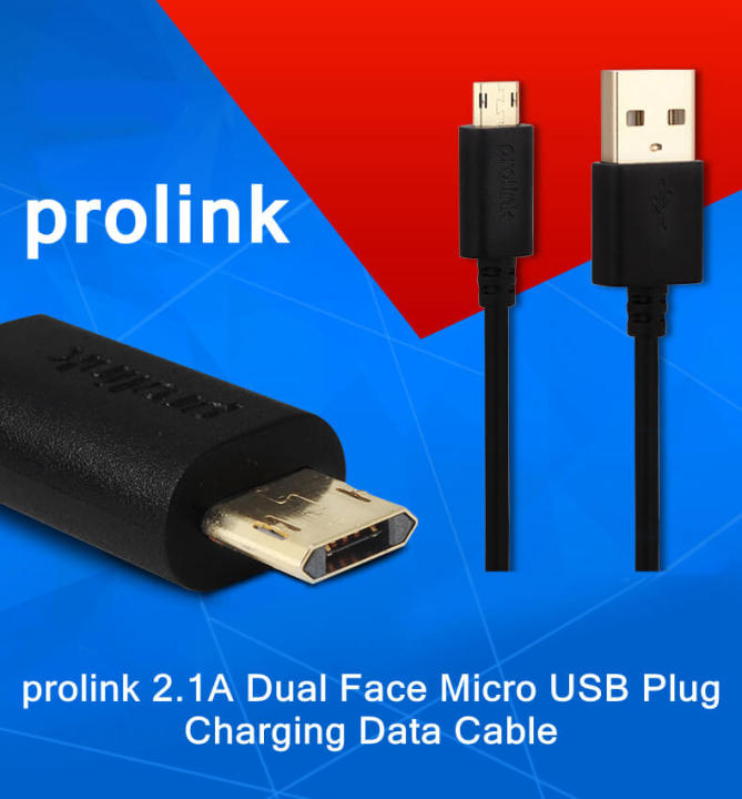 Prolink 2.1A Dual Face Micro USB Plug Charging Data Cable | Daraz.pk