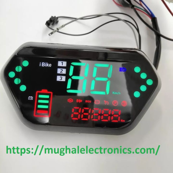 E-Bike Digital Display Odometer Speedometer 48-72V for Electric Scooter ...