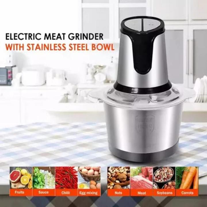 Electric 2 Liter Stainless Steel 2 Speeds Big Capacity Electric Meat Grinder Chopper Food ...