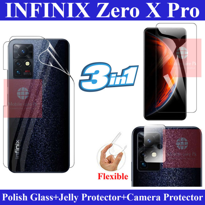 Infinix Zero X Pro 2 in 1 Combo Screen Glass And Back Protector | Daraz.pk