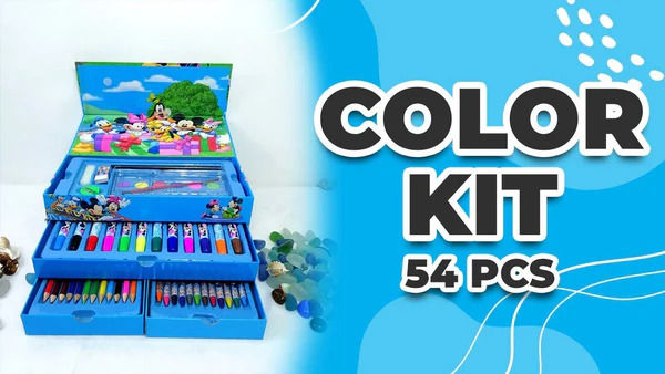 54 Piece Art & Coloring Kit Complete Drawing & Painting Set Coloring ...