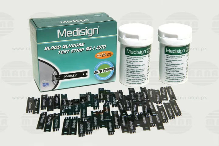 Medisign MS-1 Auto Coding Blood Glucose Sugar Test Strips - 50 Strips 🩸 ...