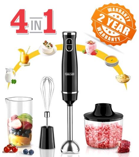 New Red Evolution 4-in-1 Hand Blender set Multifunctional Powerful with coffee beater 1000W 304 ...