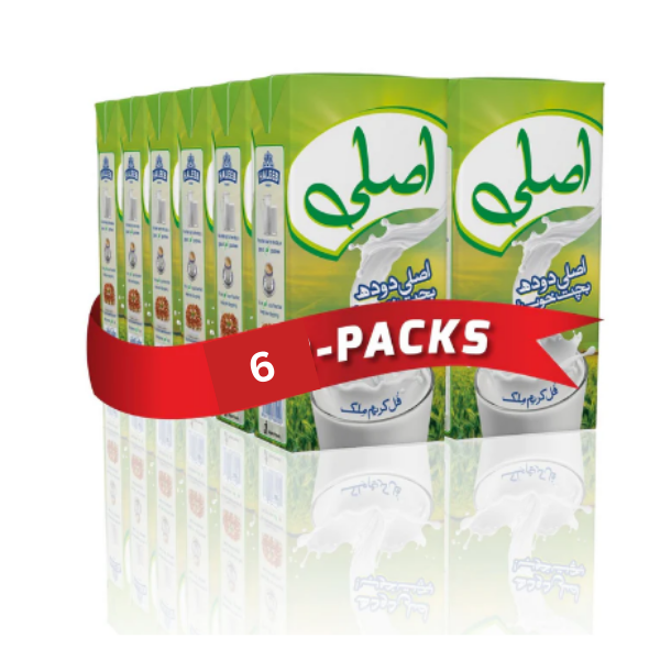Haleeb Asli Full Cream Milk 1L - Pack of 6 | Pure & Creamy Freshness ...