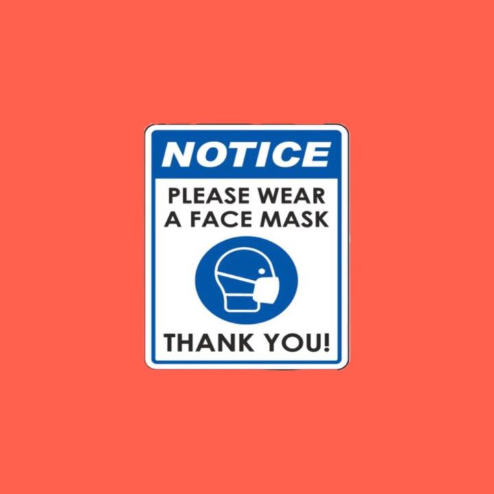 WEAR A MASK NOTICE STICKER | Daraz.pk