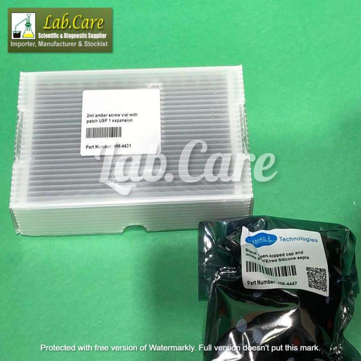 HPLC Vial 2ml AMBER screw cap while with Black cap and septa (Shimadzu ...